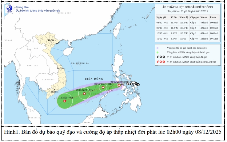 Áp thấp nhiệt đới gần Biển Đông gây gió mạnh, sóng lớn nguy hiểm